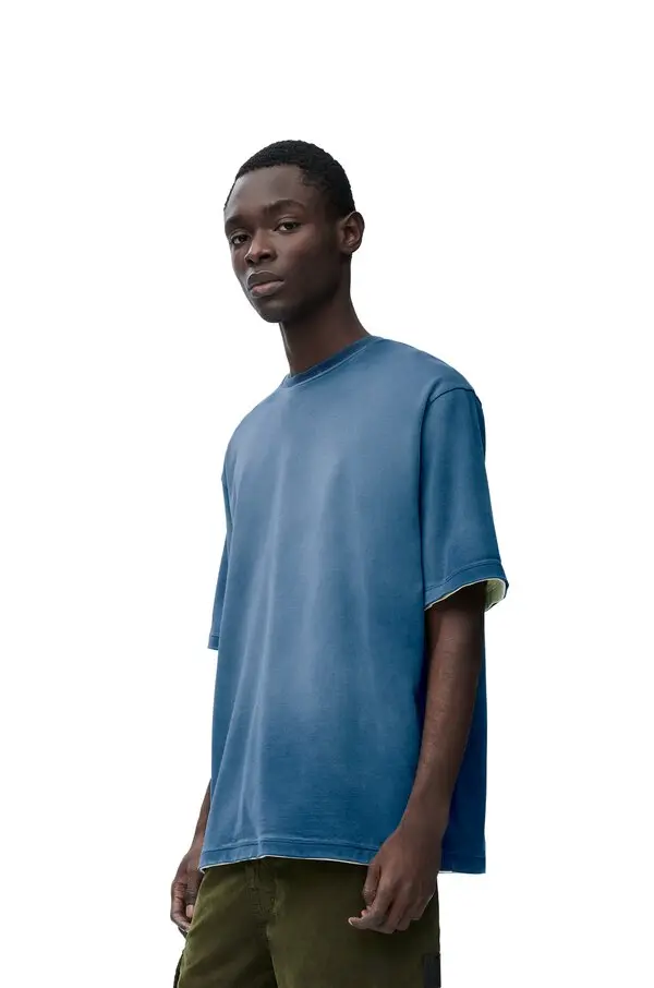 Loewe Luxury Loose Fit T-Shirt In Cotton - Washed Indigo